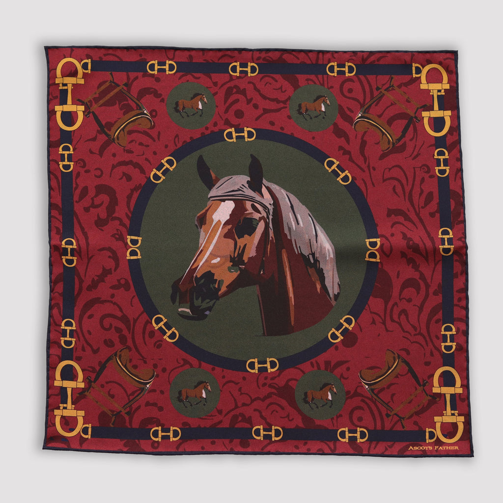 Burgundy Grand Equestrian Silk Square – Ascot's Father